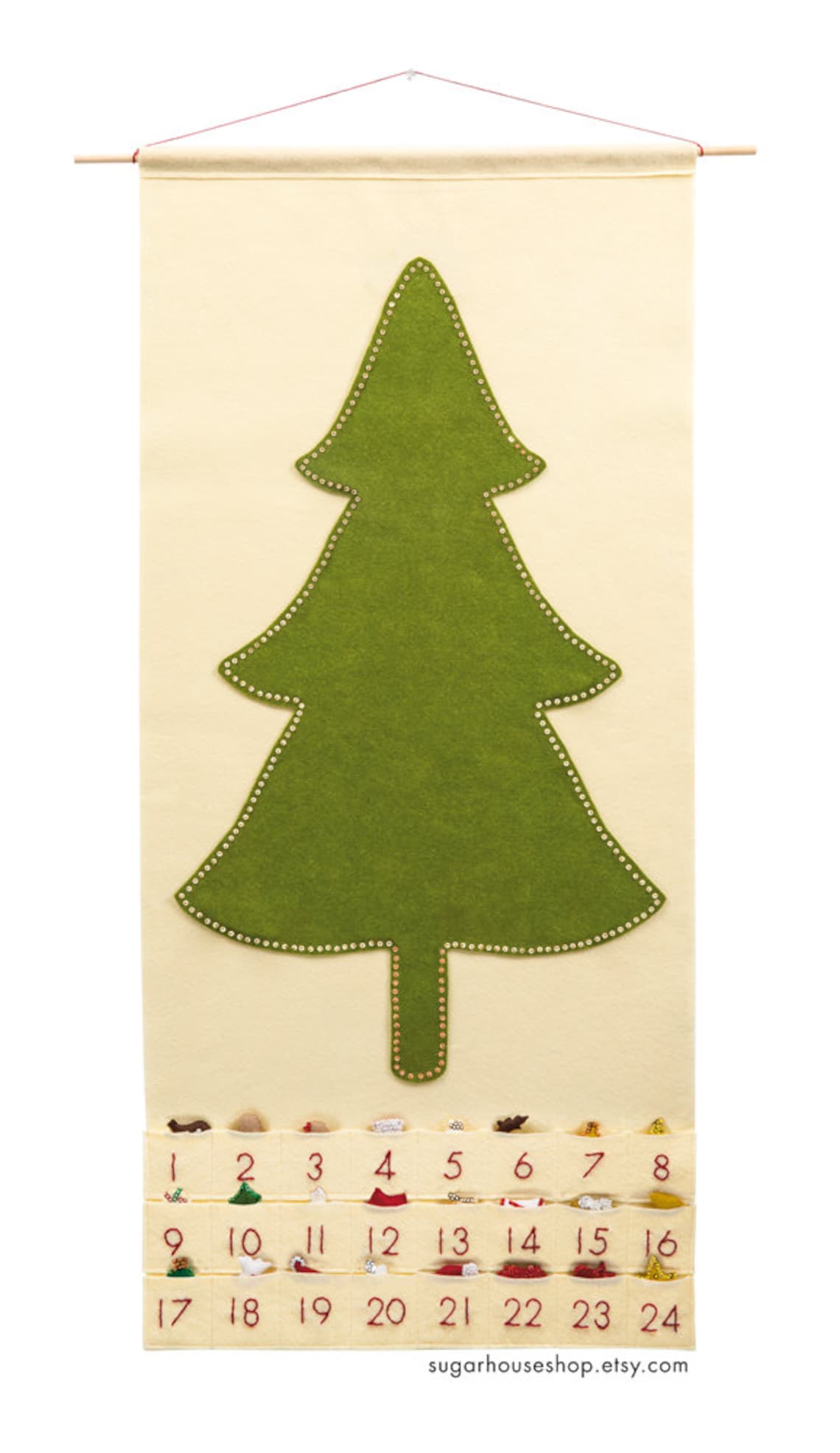 Felt Advent Calendar Pattern Traditional Christmas Tree - Etsy UK