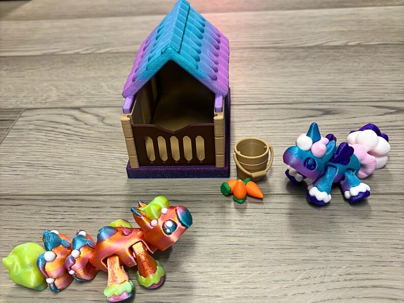 3D Printed Fantasy Pony Stable Set | Handmade Colorful Ponies, Toy ...