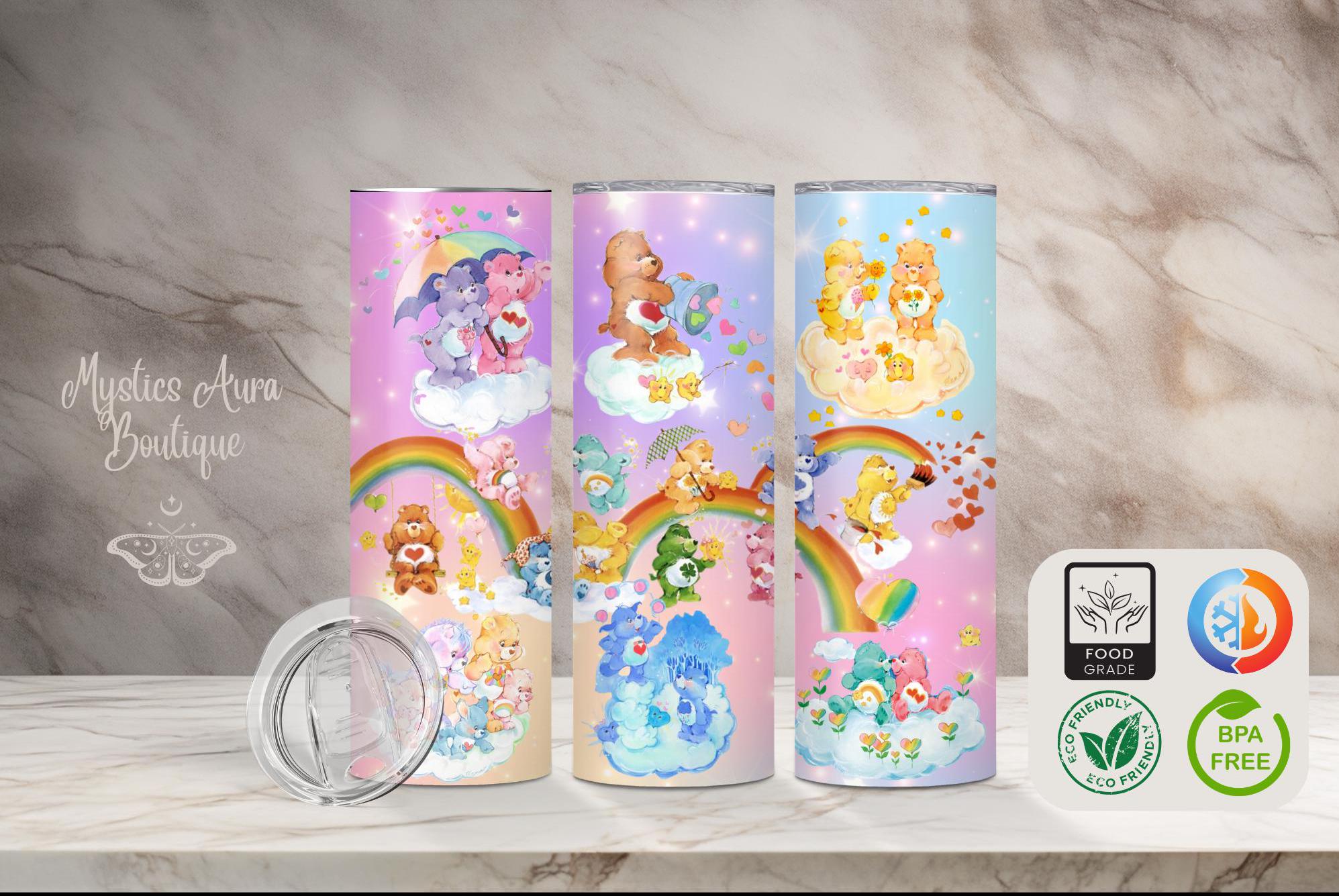 Care Bears Tumbler 20oz Insulated Stainless Steel Cup Retro 80s Cartoon ...
