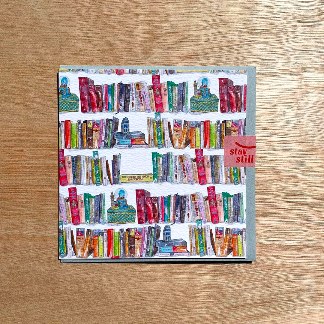Illustrated 'shelf Life' Library Books Greetings Card 15x15cm - Etsy UK