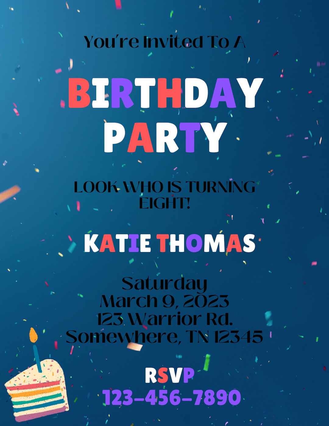 Customizable Birthday Invitation Template - Etsy