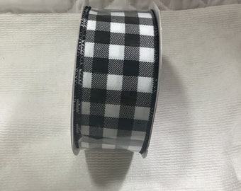 Check Ribbon Black and White 1/2 Inch 1 Yard - Etsy