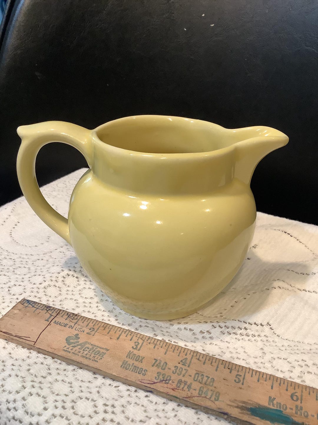 Vintage Yellow Ware Rustic Yellow Pitcher - Etsy
