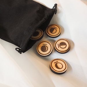 Moon Phase Wooden Divination Runes Phases of the Moon - Etsy