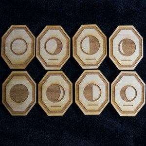Moon Phase Wooden Divination Runes Phases of the Moon - Etsy