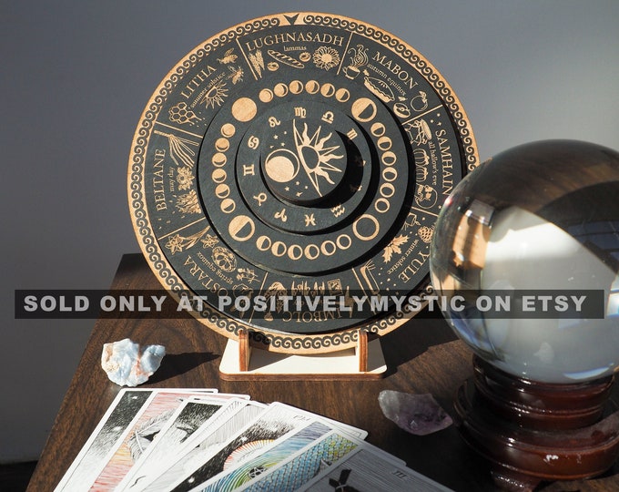 Pagan Wheel of the Year Calendar Black Goth Wiccan Neo Pagan Sabbats ...