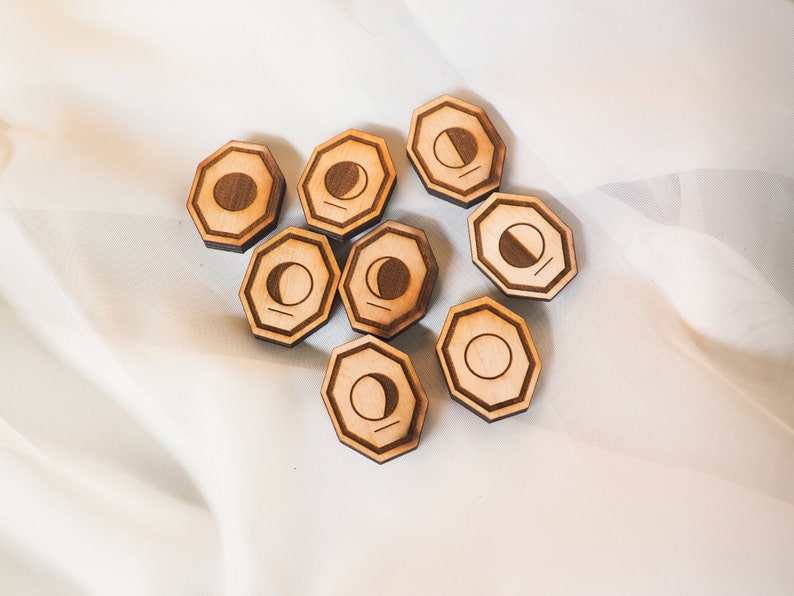 Moon Phase Wooden Divination Runes Phases of the Moon - Etsy