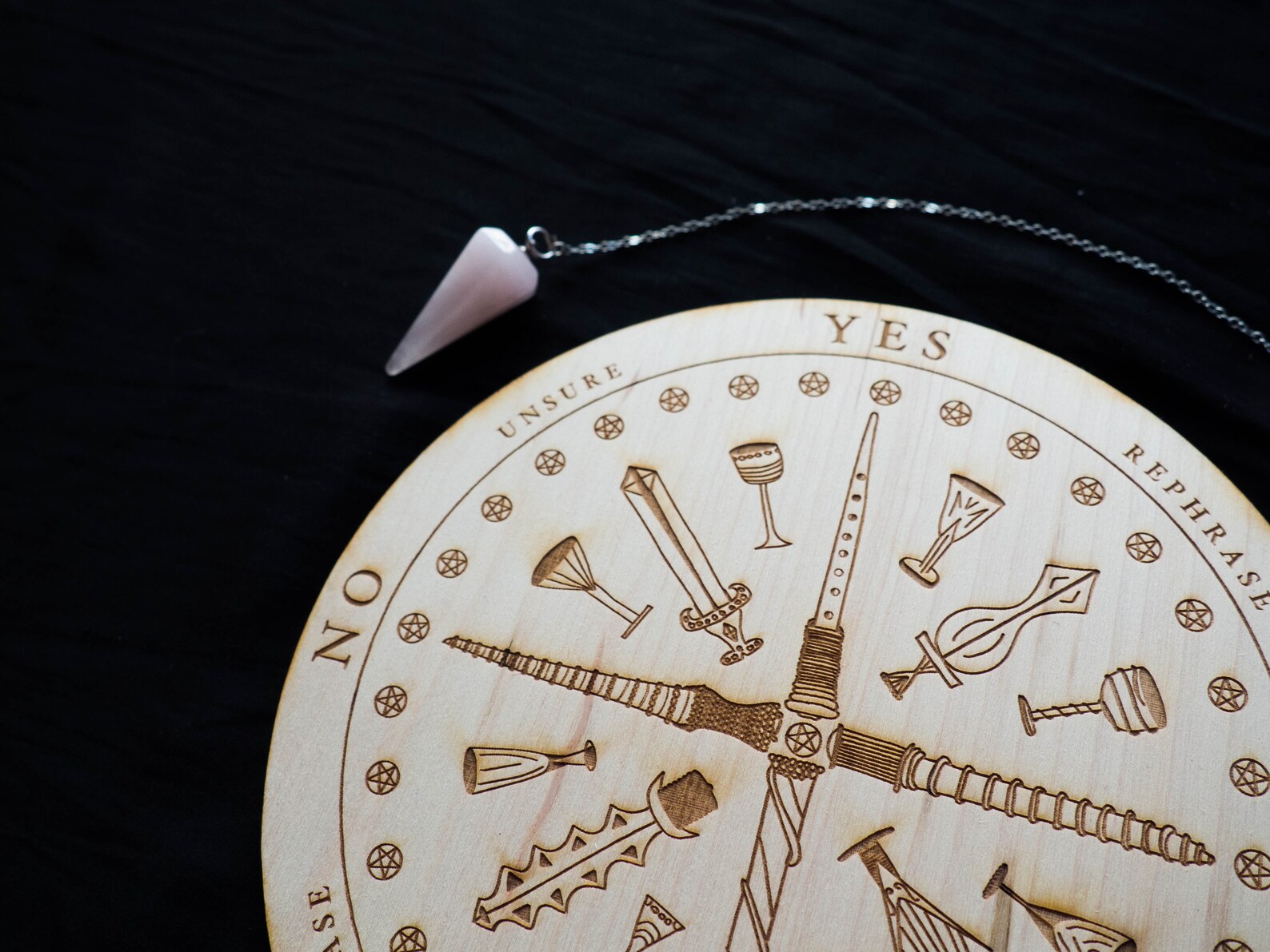 Pendulum Board Tarot Pentacles Cups Wands Swords Divination | Etsy