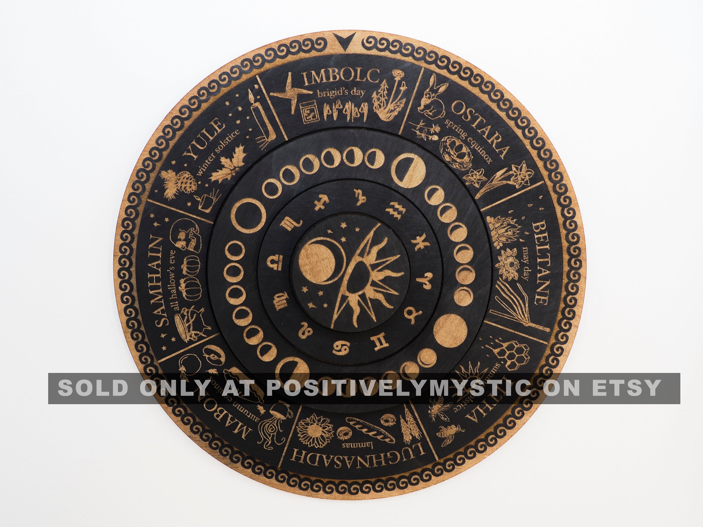 Pagan Wheel of the Year Calendar Black Goth Wiccan Neo Pagan - Etsy ...
