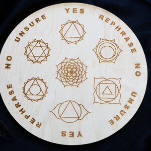 Chakra Wood Pendulum Board | Kundalini Chakra Kit for Dowsing & Scrying ...