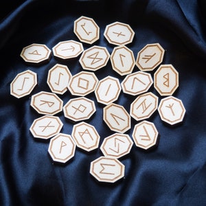 Elder Futhark Rune Set Maple Laser Cut Octagon Square Circle - Etsy