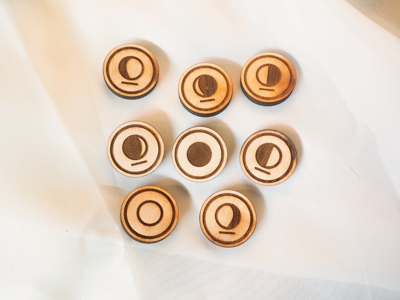 Moon Phase Wooden Divination Runes Phases of the Moon - Etsy