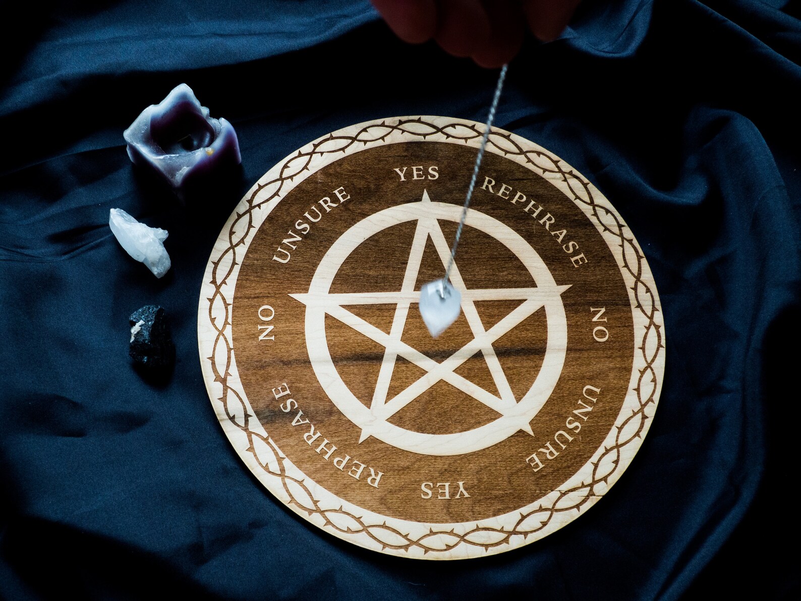 Wood Pendulum Board Pentacle | Pagan Dowsing & Scrying Board | Witchy ...