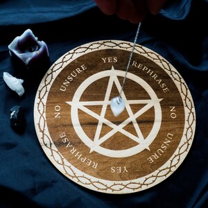 Wood Pendulum Board Pentacle | Pagan Dowsing & Scrying Board | Witchy ...