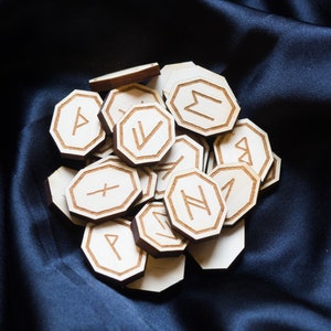 Elder Futhark Rune Set Maple Laser Cut Octagon Square Circle - Etsy