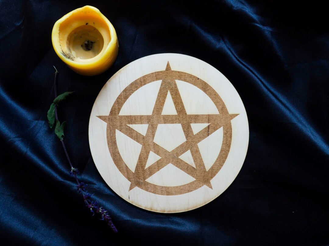 Pentacle Large Altar Tile Wooden - Etsy