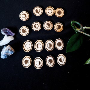 Moon Phase Wooden Divination Runes Phases of the Moon - Etsy