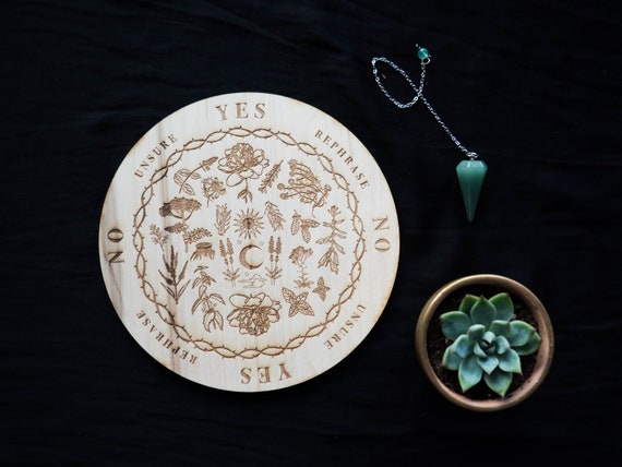 Pendulum Board Kit Herbal Wooden Scrying Board Plants | Etsy