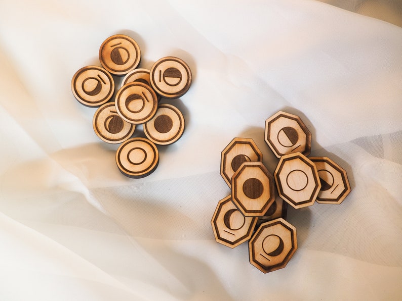 Moon Phase Wooden Divination Runes Phases of the Moon - Etsy