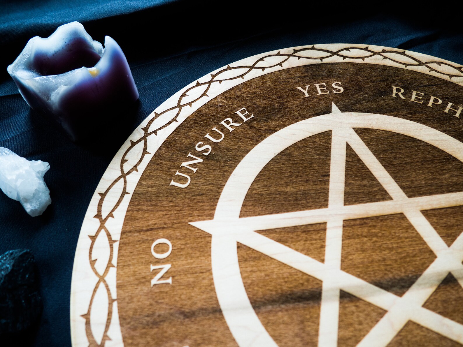 Wood Pendulum Board Pentacle Pagan Dowsing & Scrying Board | Etsy