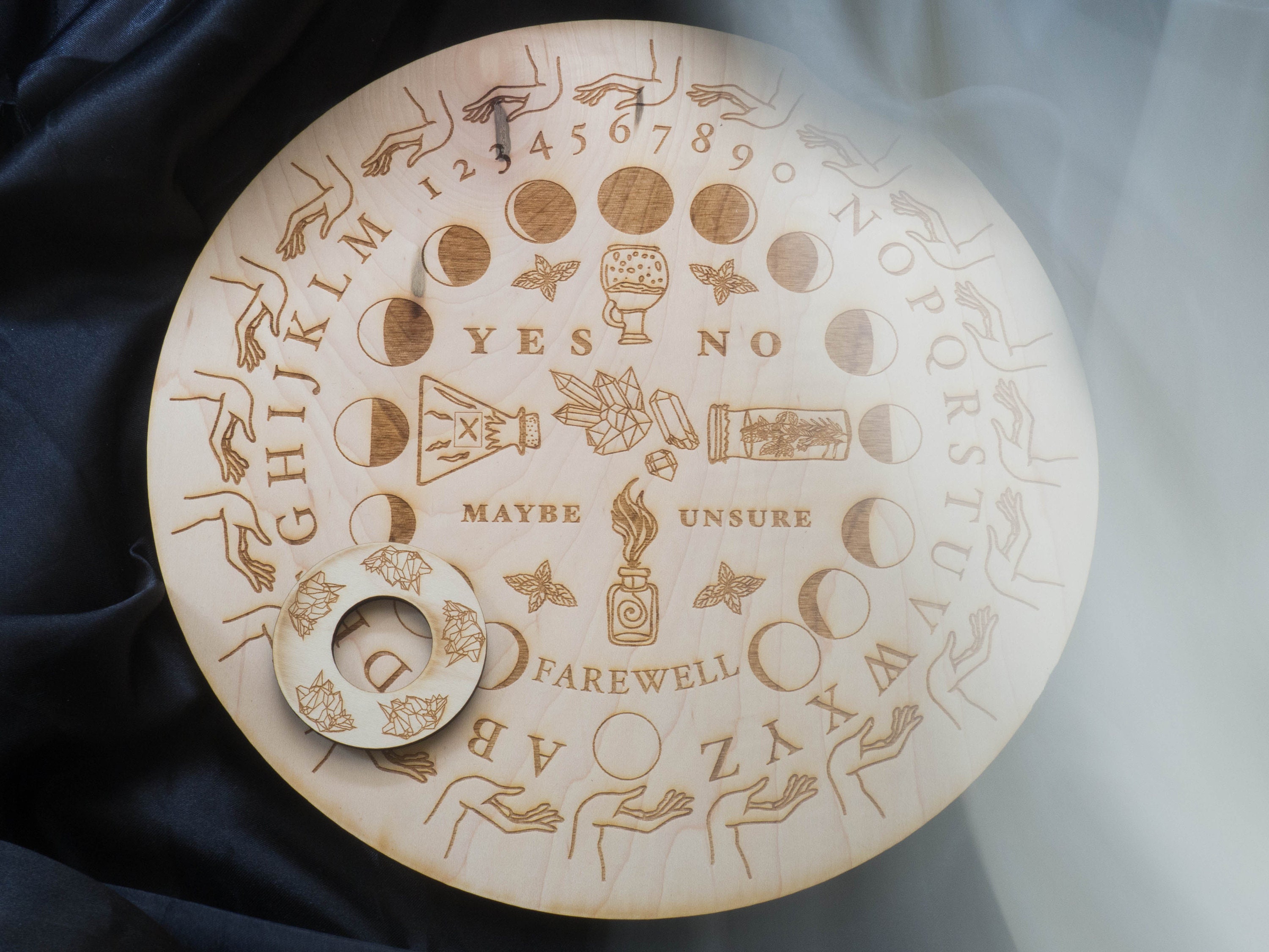 Ouija Board Round Wooden | Spirit Board Potions | Talking Board Game ...