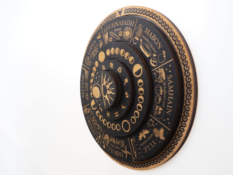 Pagan Wheel of the Year Calendar Black Goth Wiccan Neo Pagan - Etsy