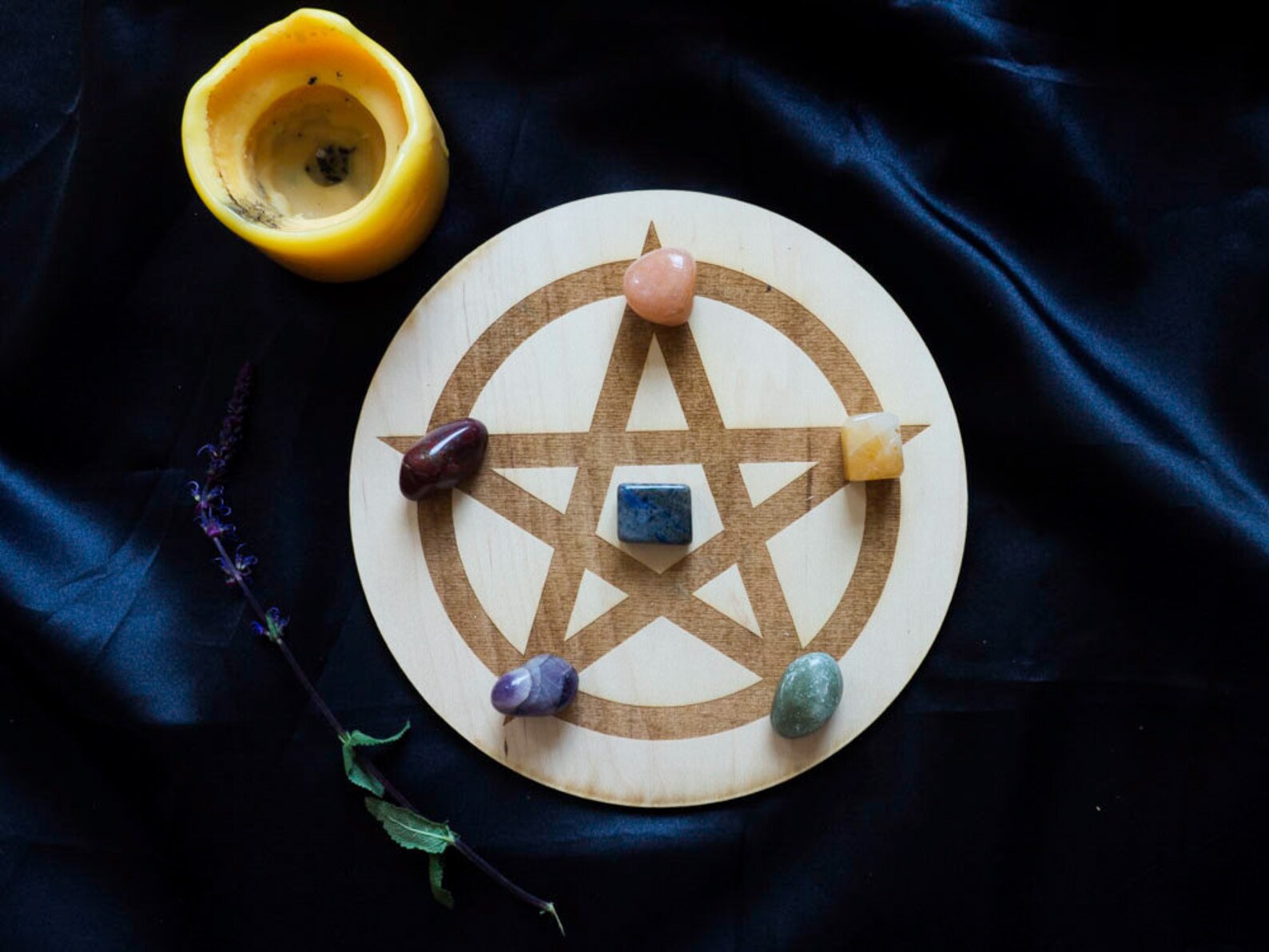 Pentacle Large Altar Tile Wooden - Etsy