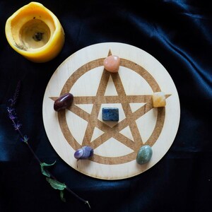 Pentacle Large Altar Tile Wooden - Etsy