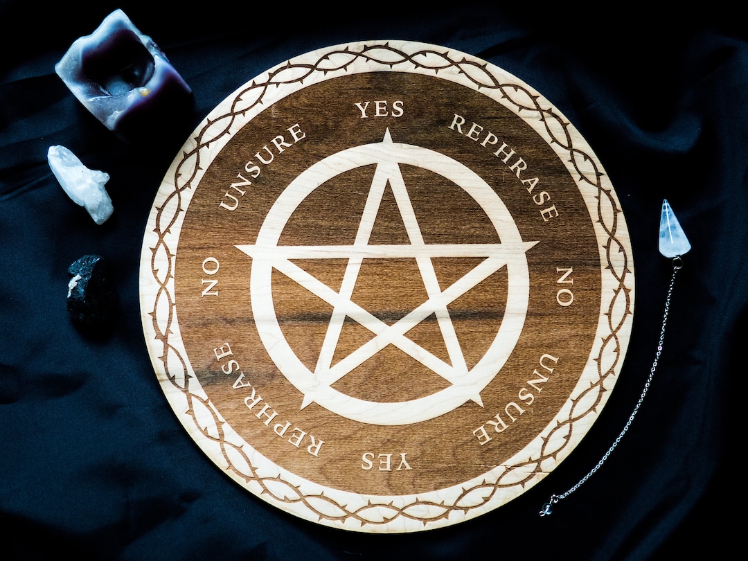 Wood Pendulum Board Pentacle | Pagan Dowsing & Scrying Board | Witchy ...