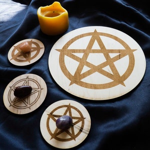 Pentacle Large Altar Tile Wooden - Etsy