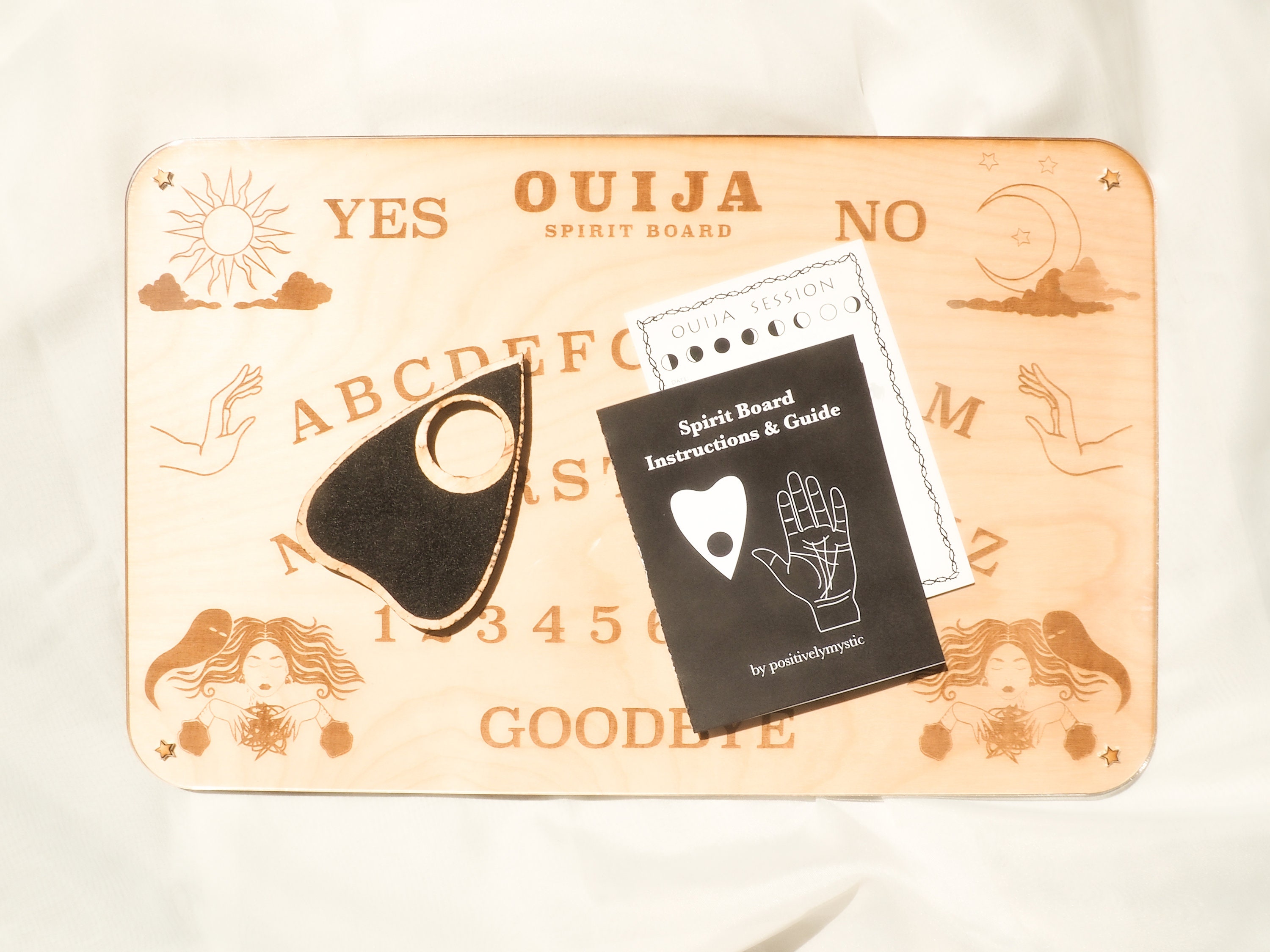 Wooden Ouija Board | Original Spirit Board | Traditional Talking Board ...