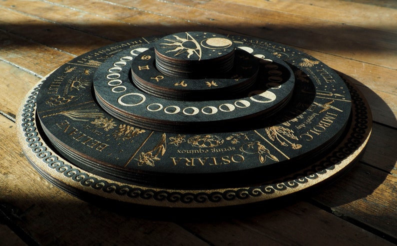 Pagan Wheel of the Year Calendar Black Goth Wiccan Neo Pagan - Etsy