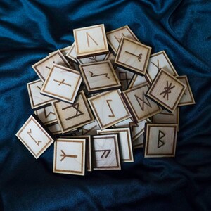 Elder Futhark Rune Set Maple Laser Cut Octagon Square Circle - Etsy