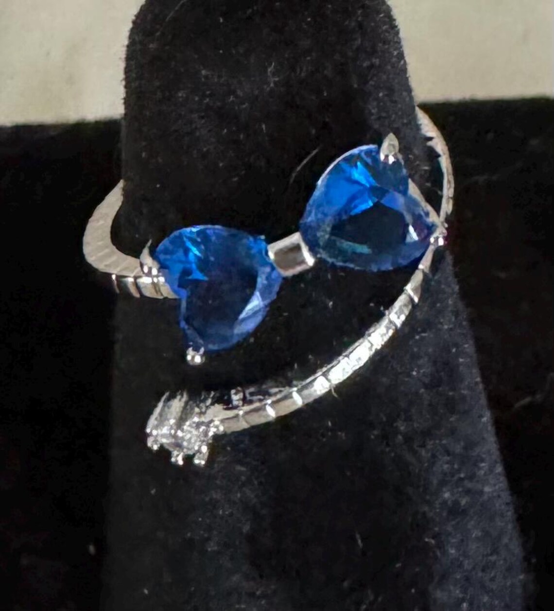 Tow Ring/adjustible Toe Ring/blue Cubic Zirconia Bow Toe Ring - Etsy