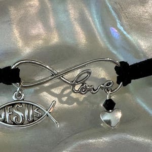Anklet/jesus Leather Anklet/ Infinity Love Jesus Charm Anklet/jesus ...