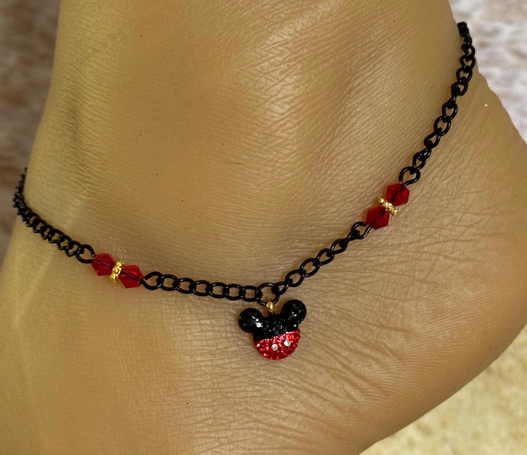 Anklet/disneys Mickey Mouse /mickey Mouse Anklet/ Mickey Mouse Ankle ...