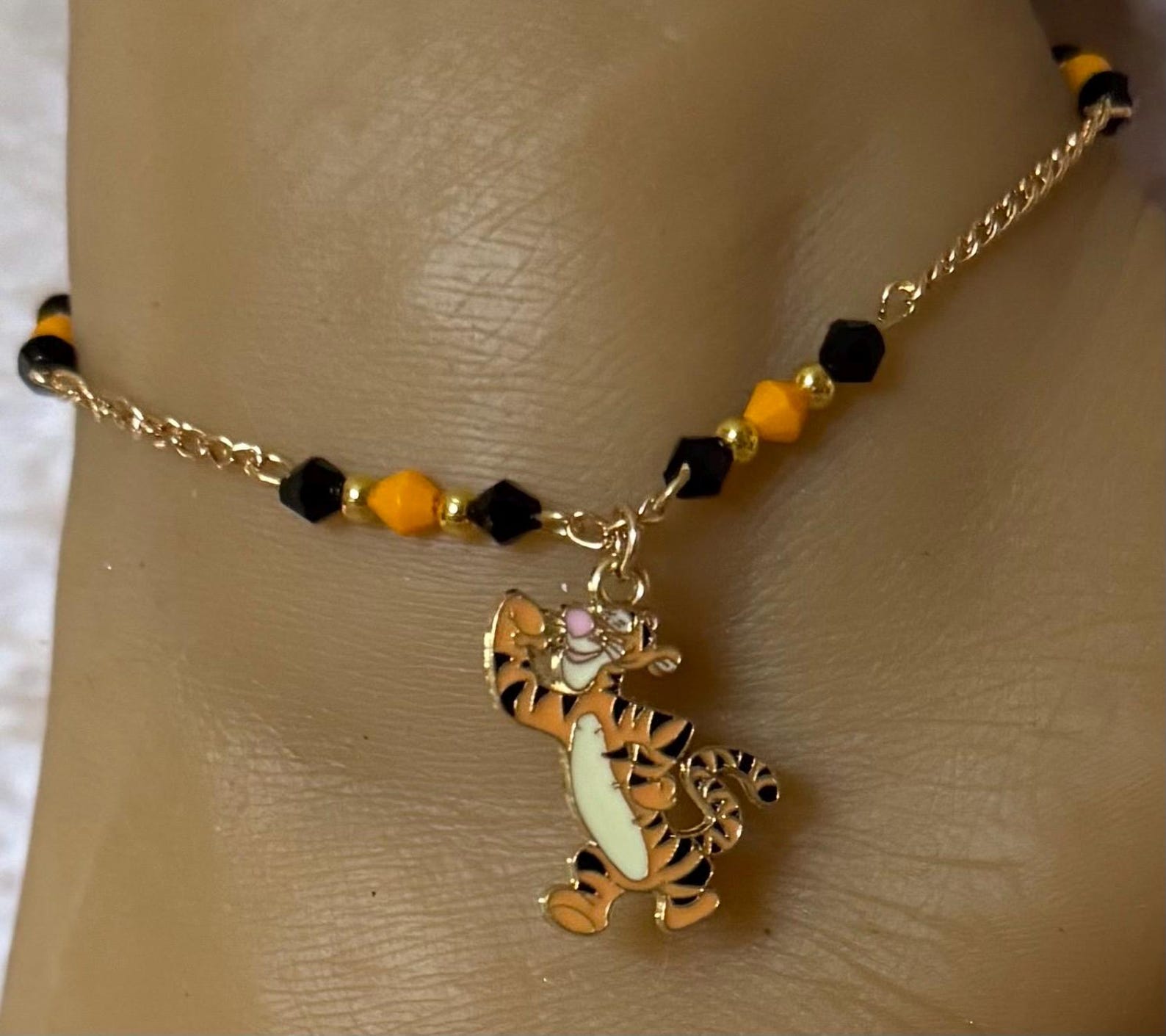 Anklet/winnie the Pooh Tigger Anklet/gold Tigger Anklet/goltigger Ankle ...