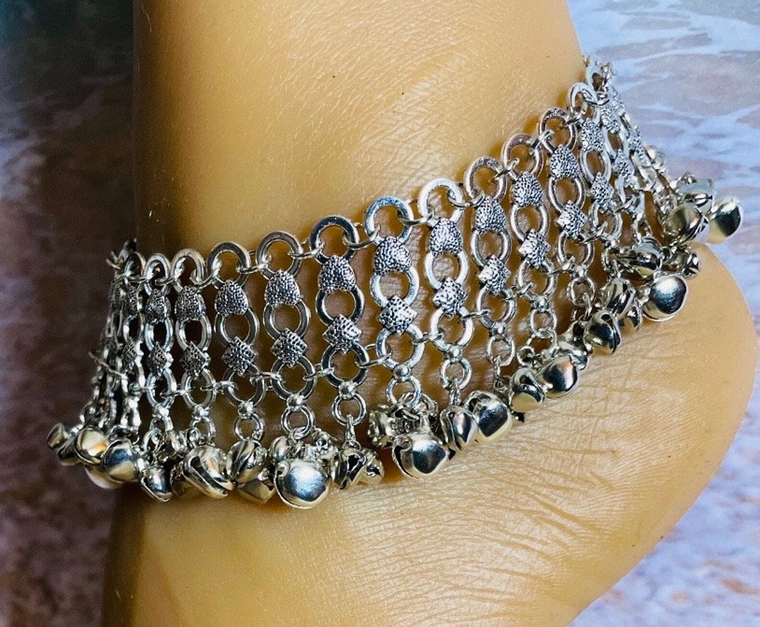 Anklet/silver Vintage Bell Shaped Anklet /silver Ankle Bracelet/beach ...