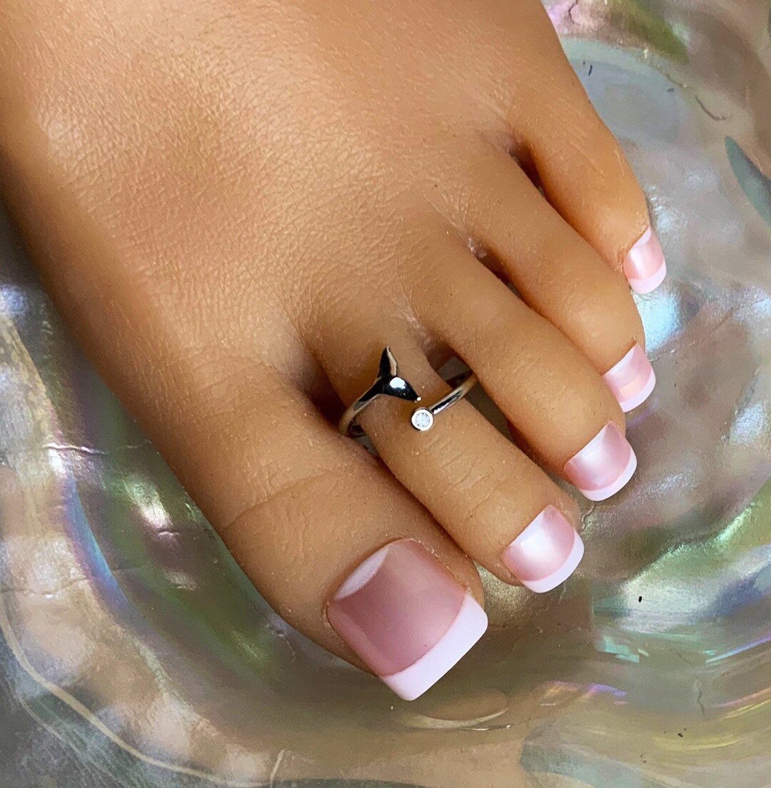 Toe Ring/adjustable Silver Toe Ring/mermaid Tail Toe Ring/whale Tail ...