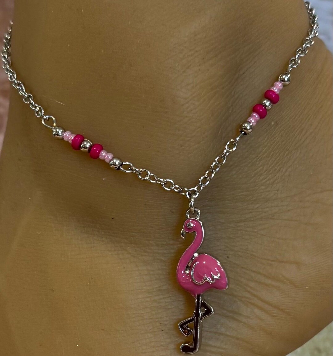 Anklet/flamingo Anklet /pink Flamingo Anklet/flamingo Ankle Bracelet ...