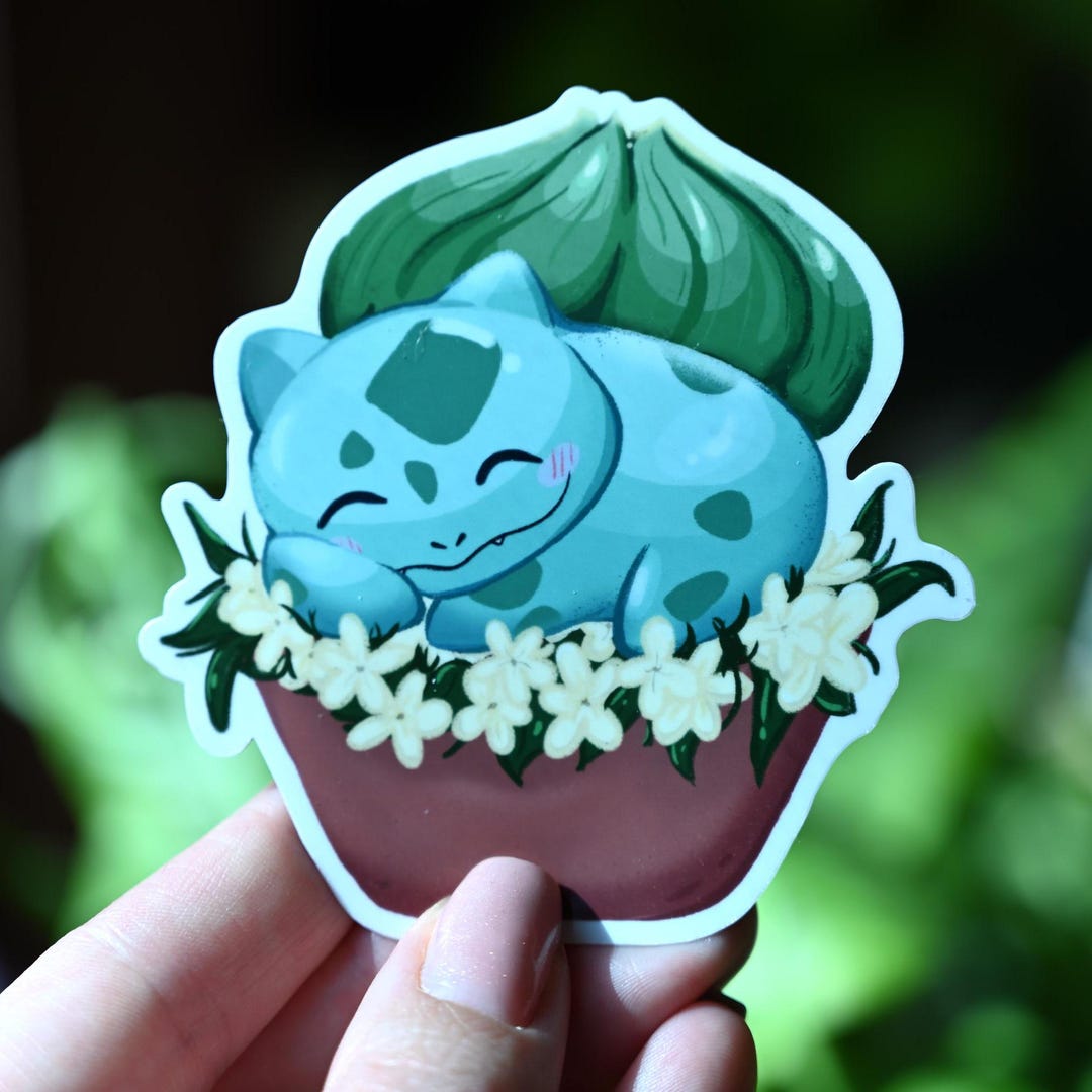 Die Cut Sticker - Sleeping Bulbasaur | Waterproof Vinyl Handmade ...