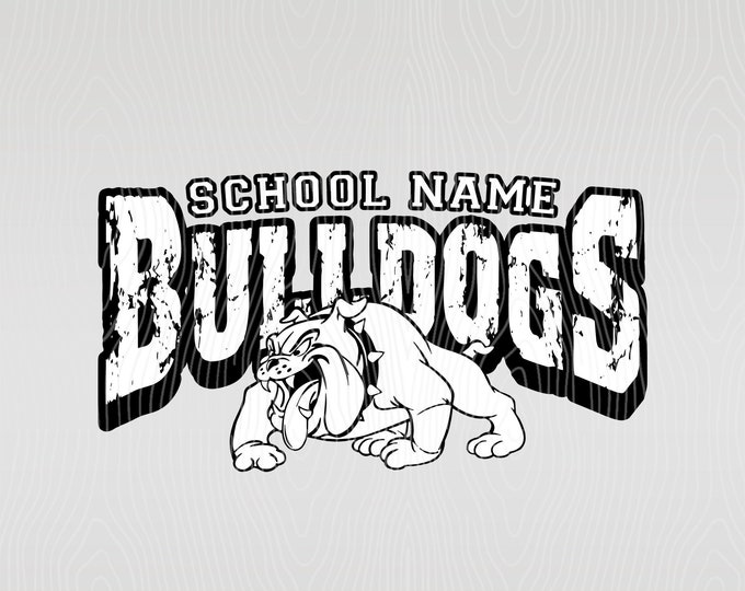 Bulldogs School Spirit Mascot Personalize With School Name Eps, Svg ...