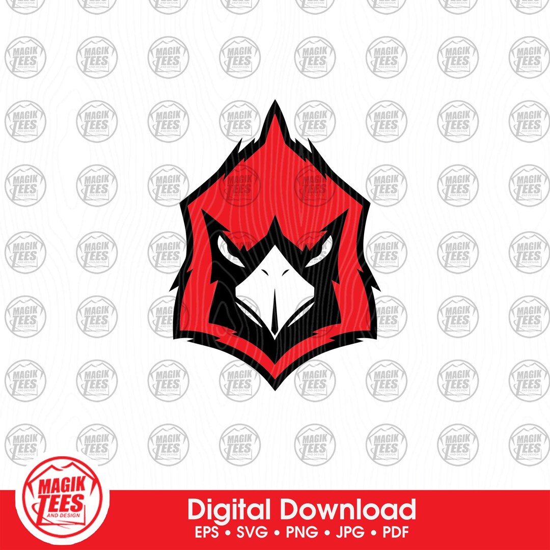 Cardinal Mascot Logo Red, White | School Spirit Digital Download ...