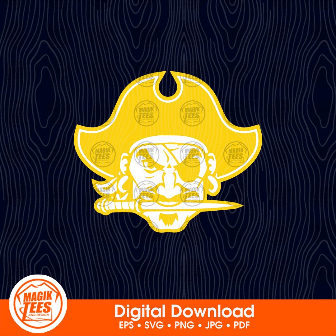 Pirates Mascot Logo Golden Yellow | School Spirit Digital Download ...