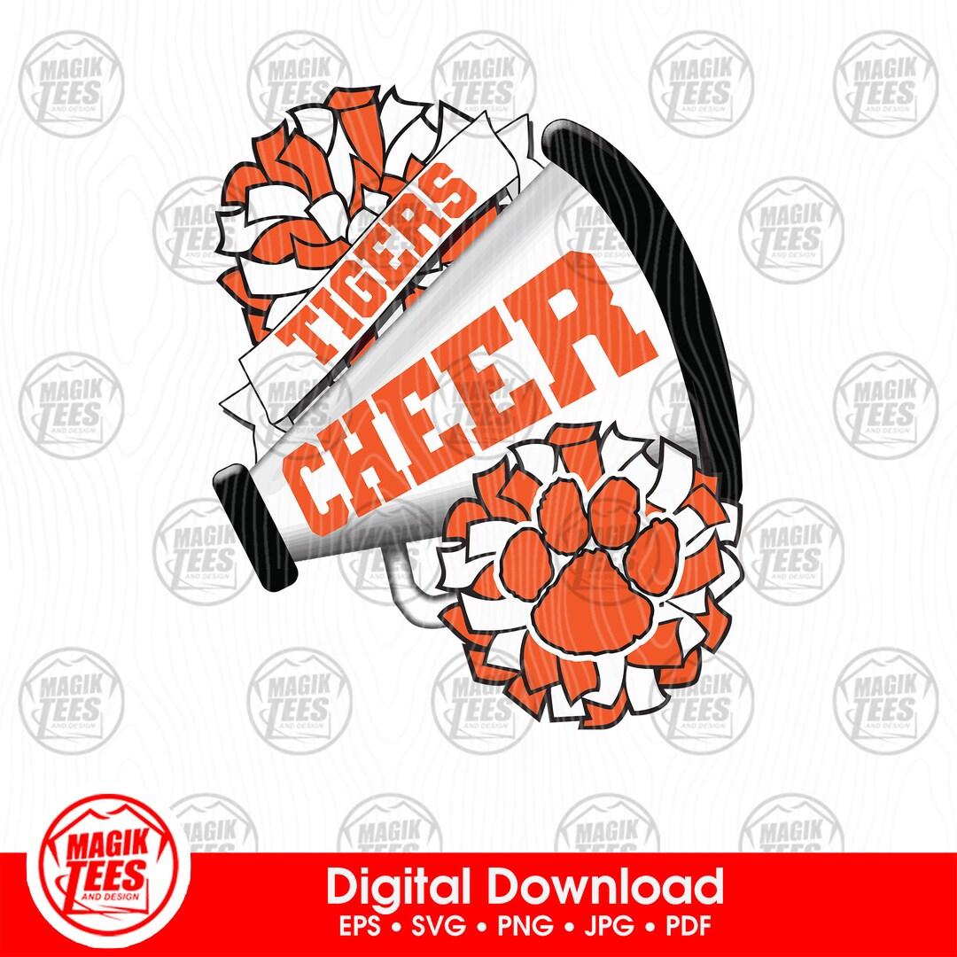 Tigers Cheer School Spirit Digital Download Orange | Cheerleader Pride ...