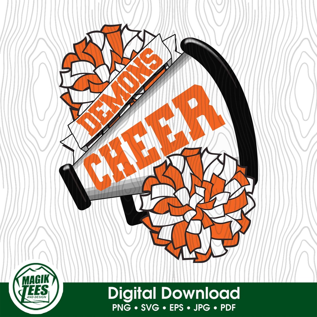 Demons Cheer School Spirit Digital Download Orange | Cheerleader Pride ...