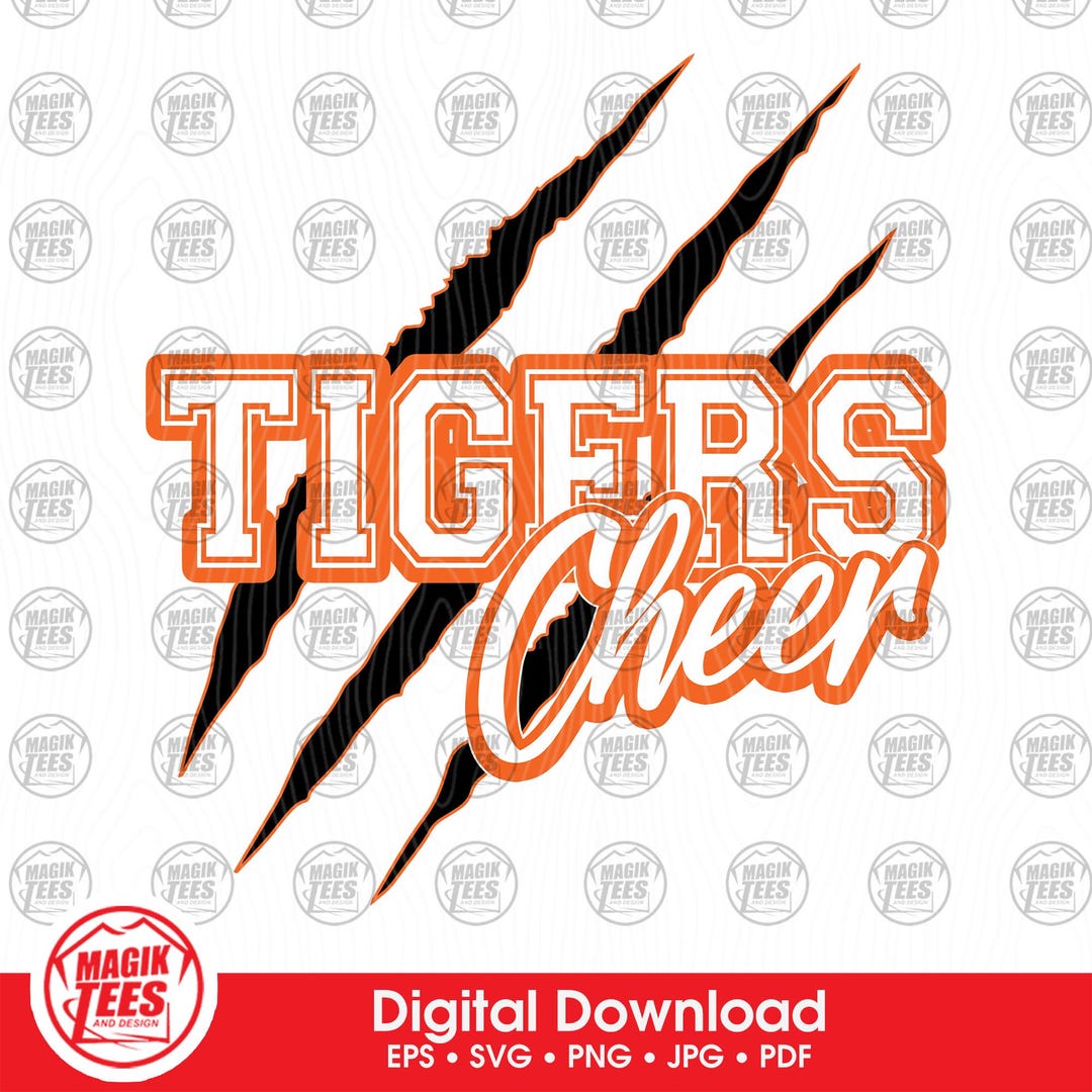 Tigers Cheer School Spirit Digital Download Orange | Cheerleading Team ...