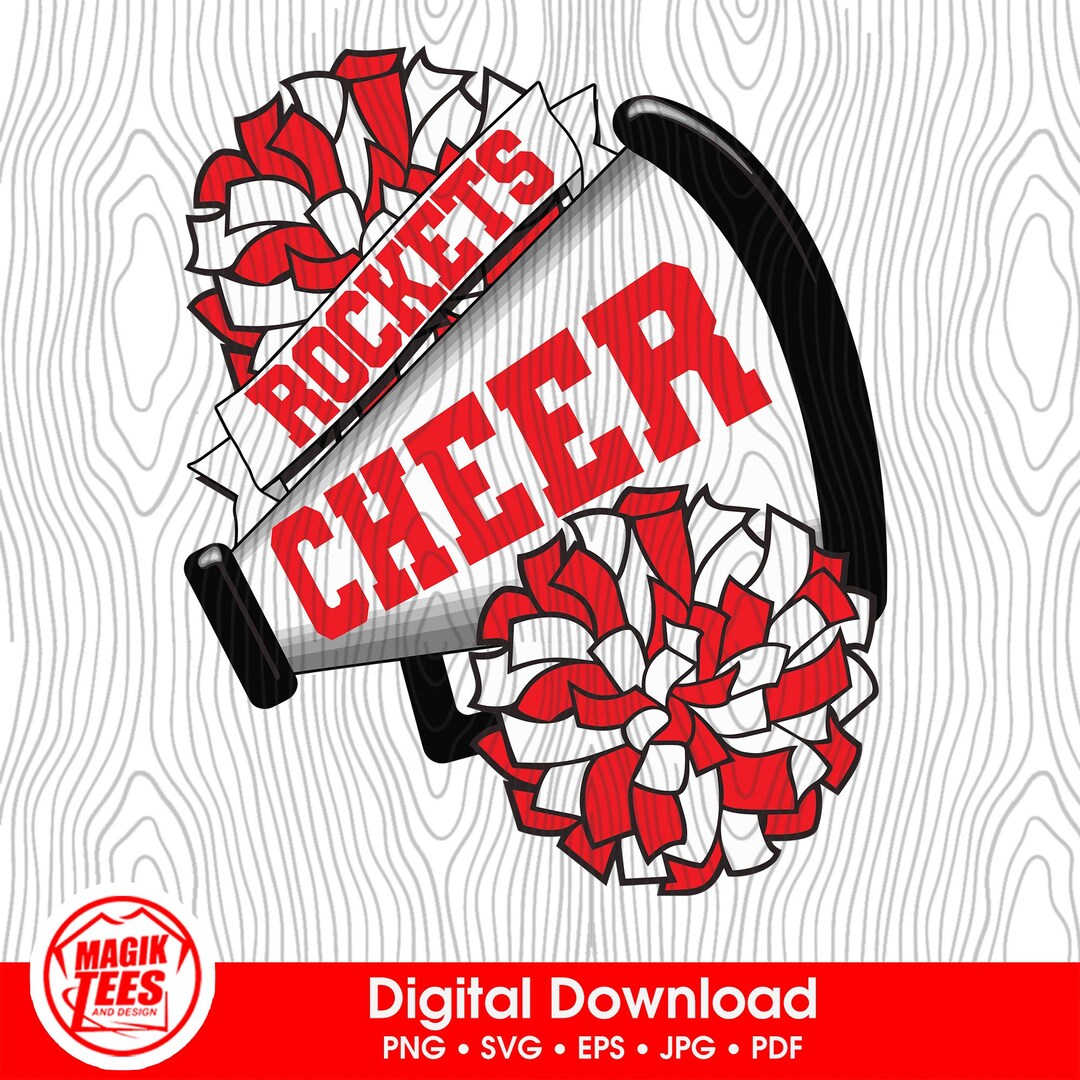 Rockets Cheer School Spirit Digital Download Red | Cheerleader Pride ...