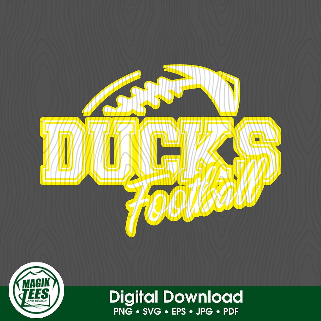 Ducks Football School Spirit Digital Download Yellow | Football Team ...