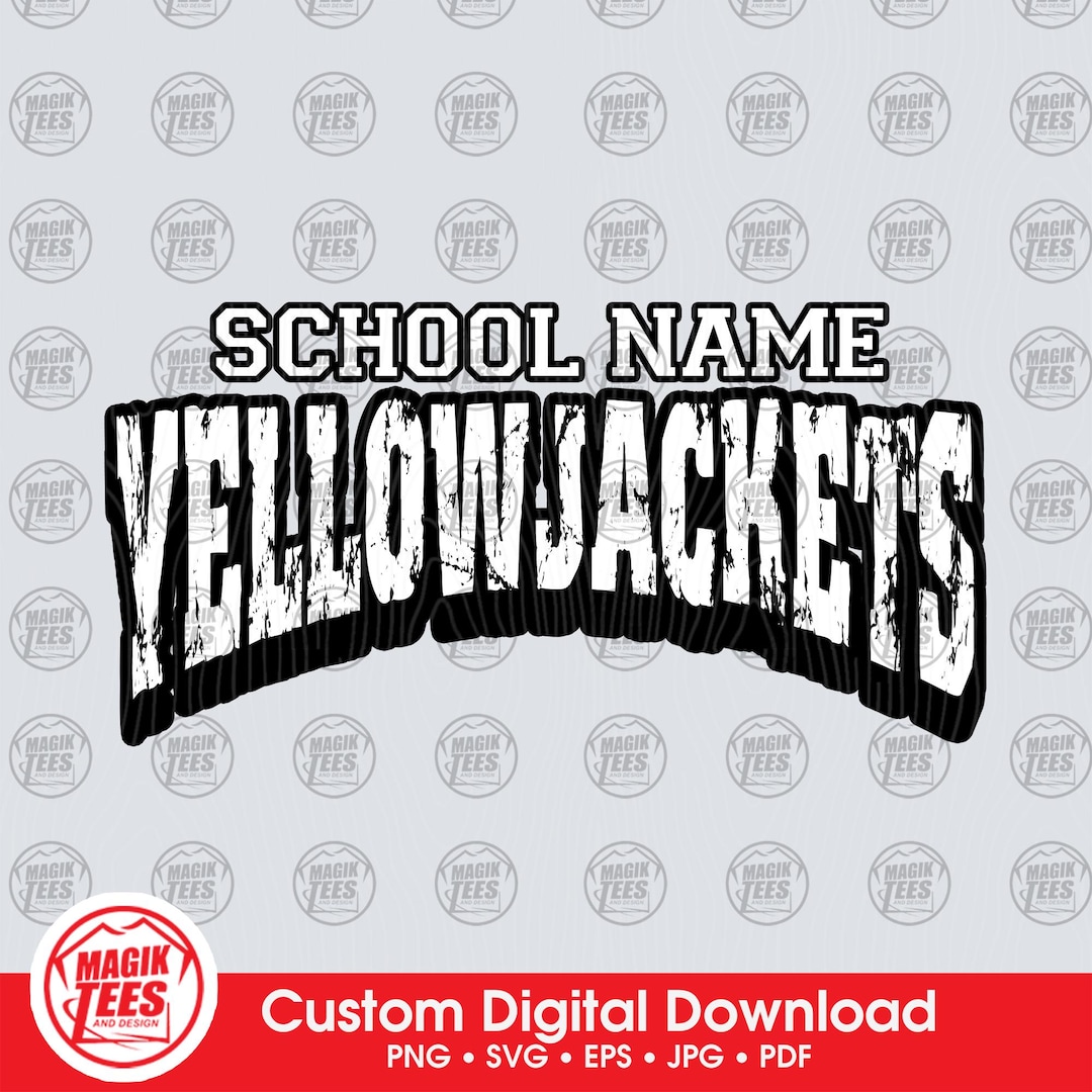 Yellowjackets School Spirit Mascot | Personalize With School Name | PNG ...